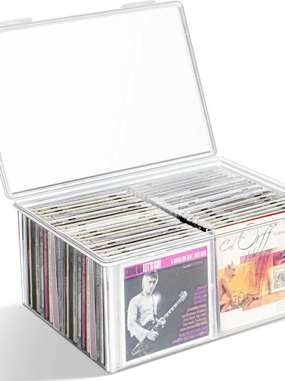 Other | Cd Storage Box Stackable Clear Plastic Cd Organizer | Poshmark